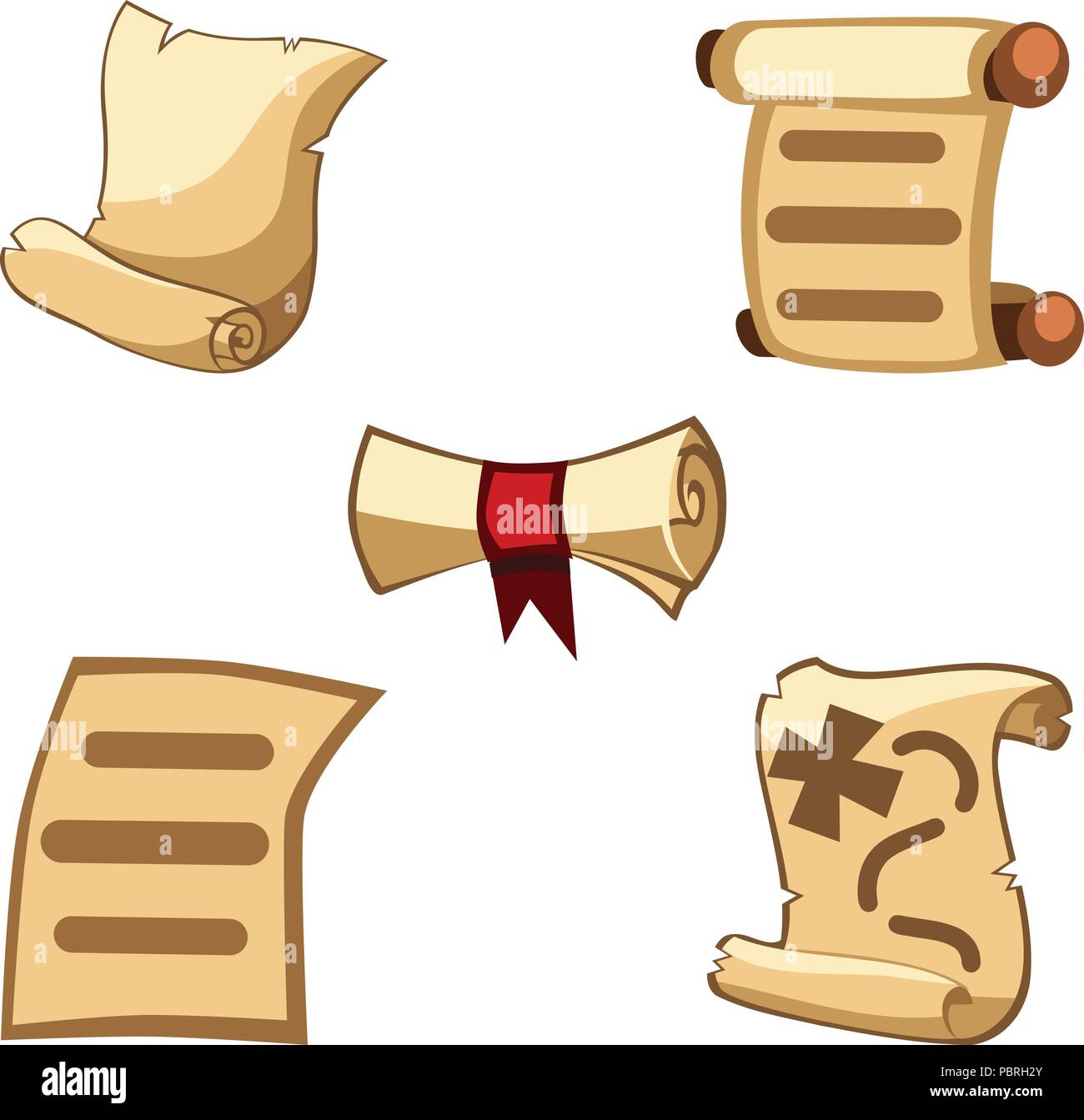 Cartoon set of ancient magic wizard scrolls Stock Vector Image & Art ...