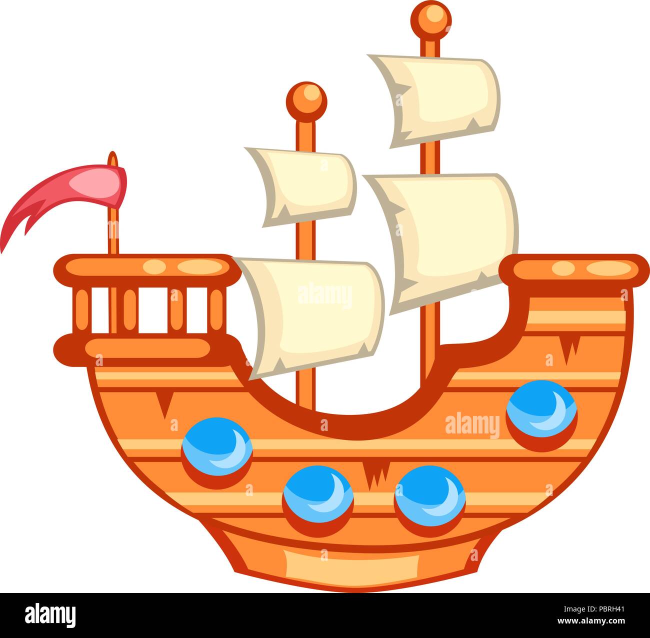 Cartoon vector wooden ship icon Stock Vector Image & Art - Alamy