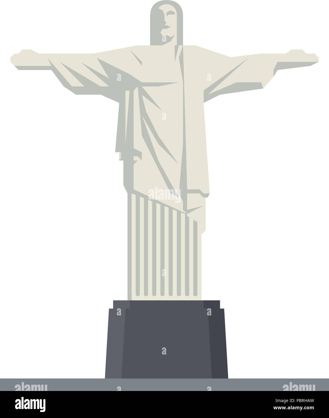 Flat design isolated vector icon of Christ the Redeemer statue on ...
