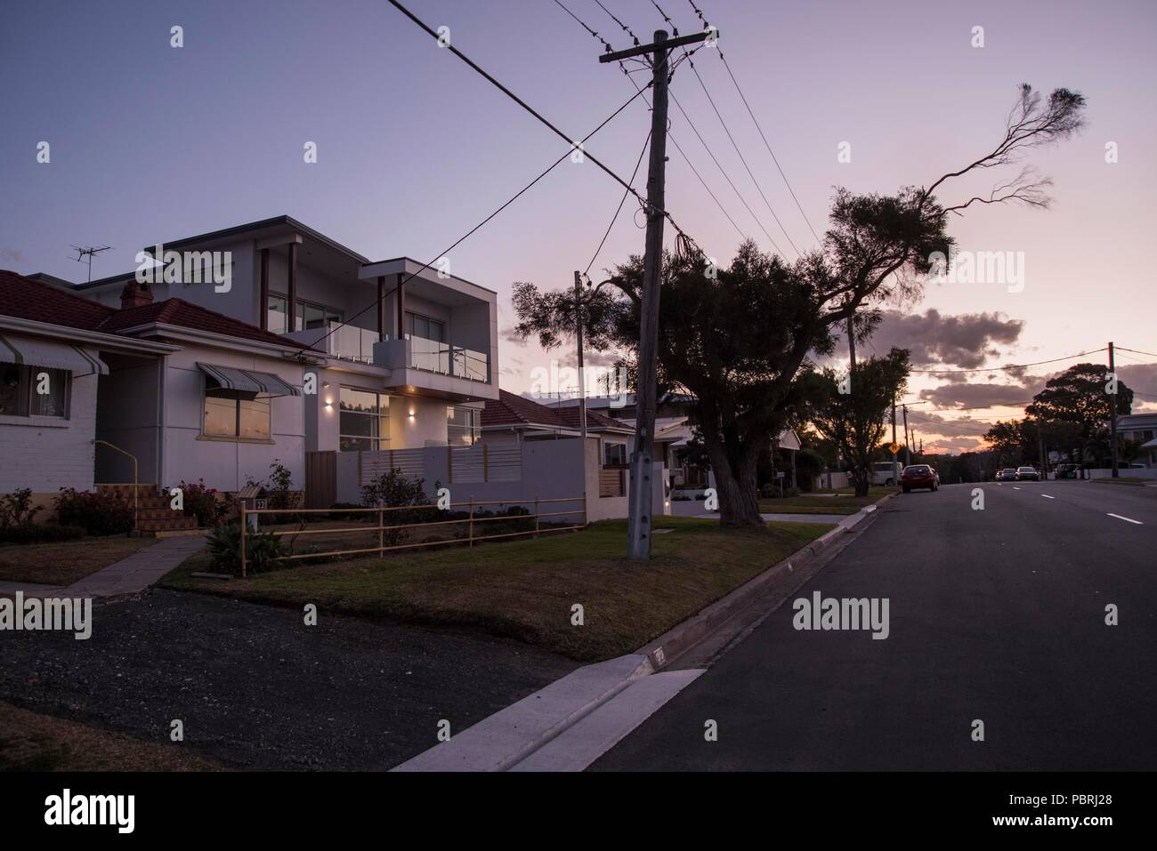 Fancy houses and a road in Woolooware, Cronulla (South Sydney Stock ...