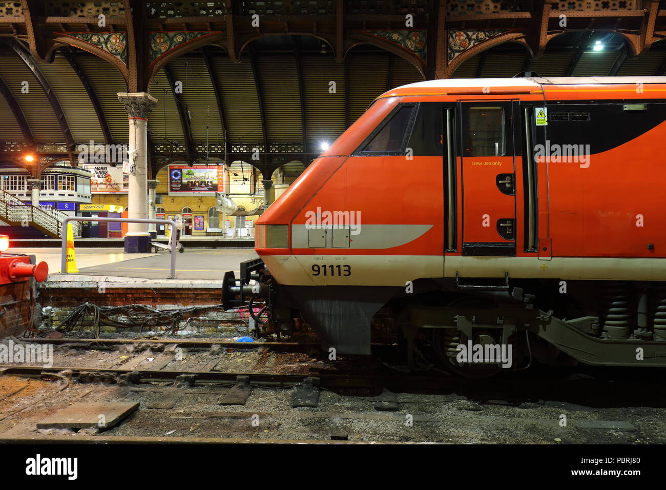 A diesel electric class 91 Virgin train serial number 91113 sits ...