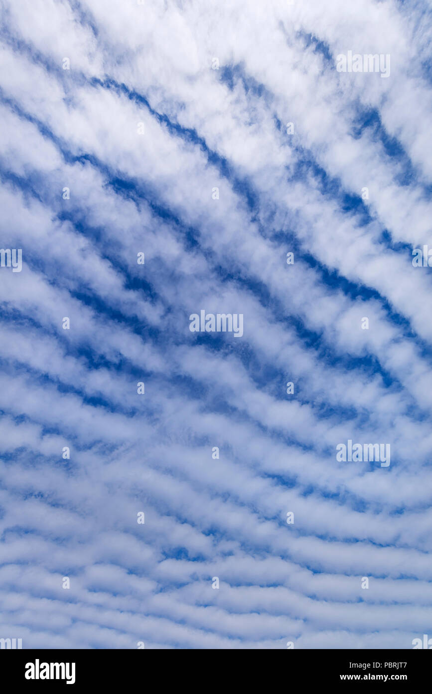 Clouds, Altocumulus stratiformis perlucidus undulatus, Bavaria, Germany ...