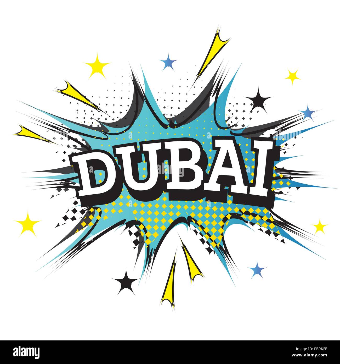 Dubai Comic Text in Pop Art Style. Vector Illustration Stock Vector ...
