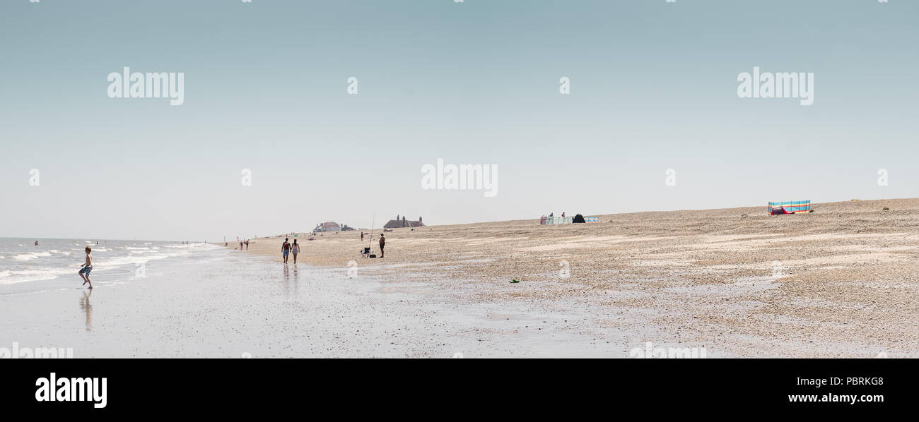 Sandwich Bay Beach, Kent, UK. Panoramilc Image Stock Photo - Alamy