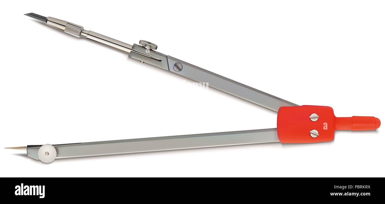 Red Drawing Compass Stock Vector Image & Art - Alamy