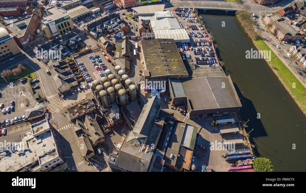 Aerial views of the Former Brains Brewery site in Cardiff, Wales. Now ...