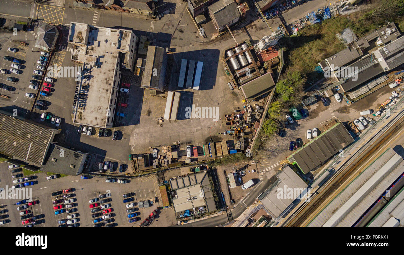 Aerial views of the Former Brains Brewery site in Cardiff, Wales. Now ...