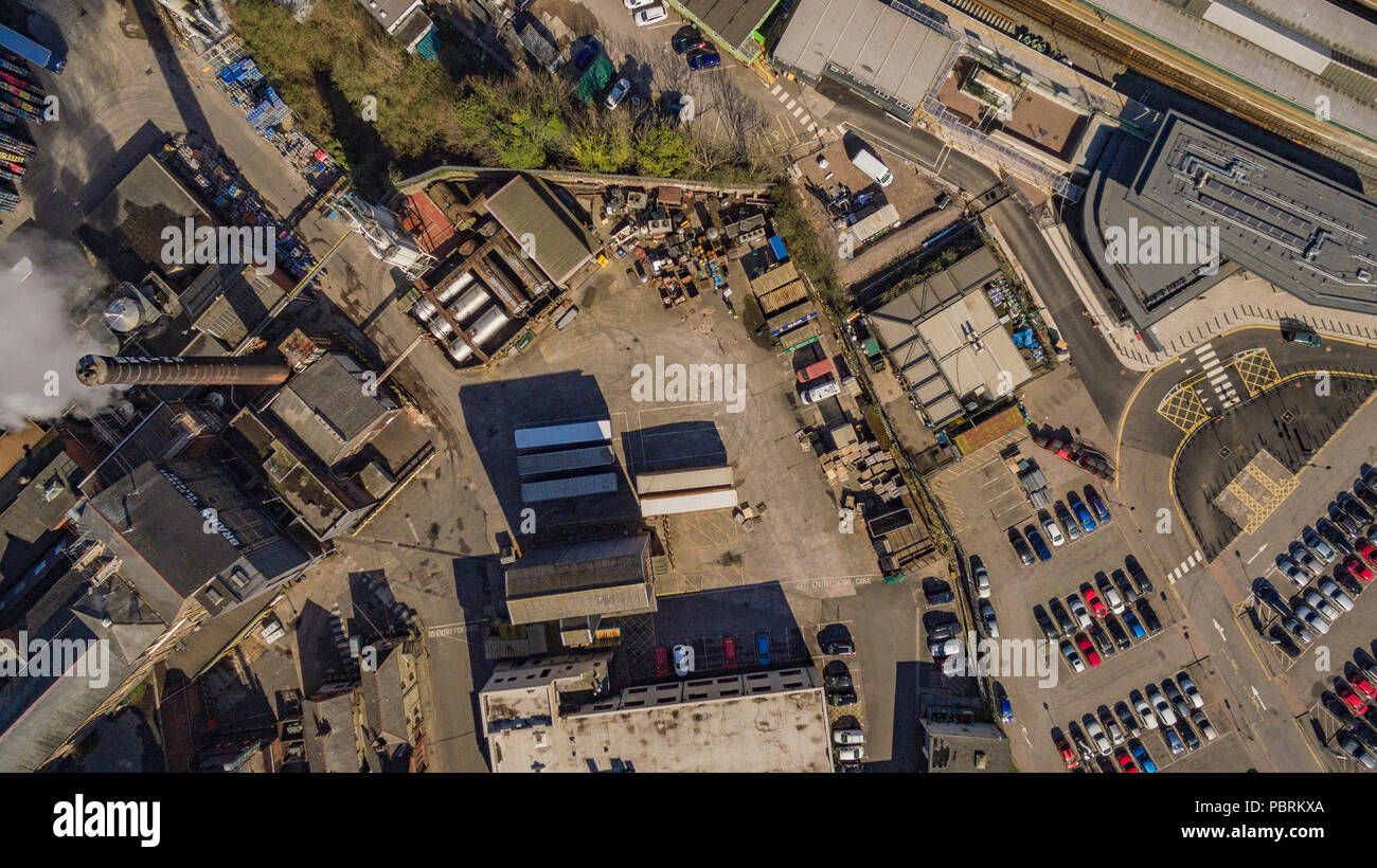 Aerial views of the Former Brains Brewery site in Cardiff, Wales. Now ...