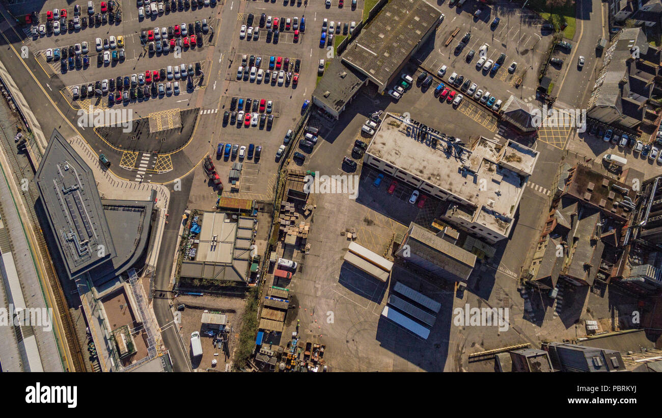 Aerial views of the Former Brains Brewery site in Cardiff, Wales. Now ...