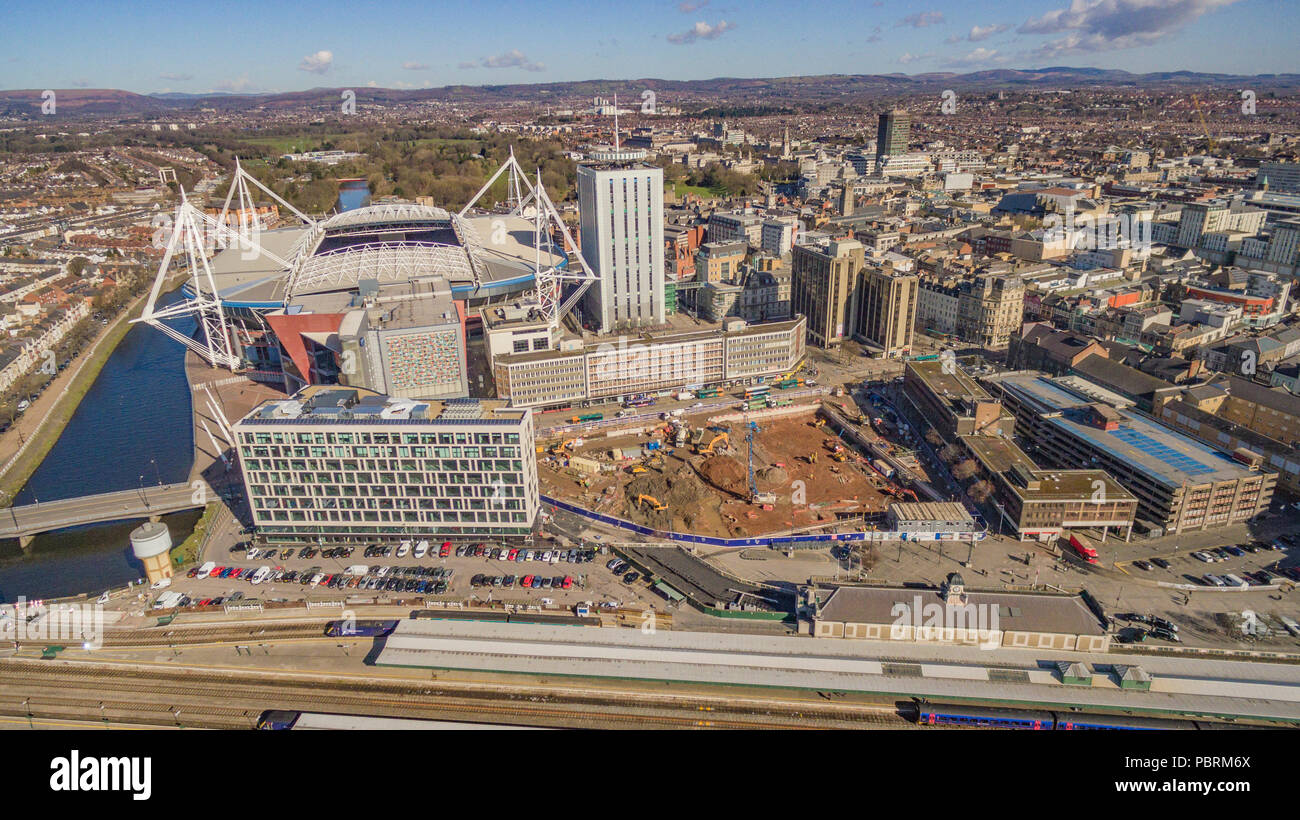 Cardiff central aerial hi-res stock photography and images - Alamy