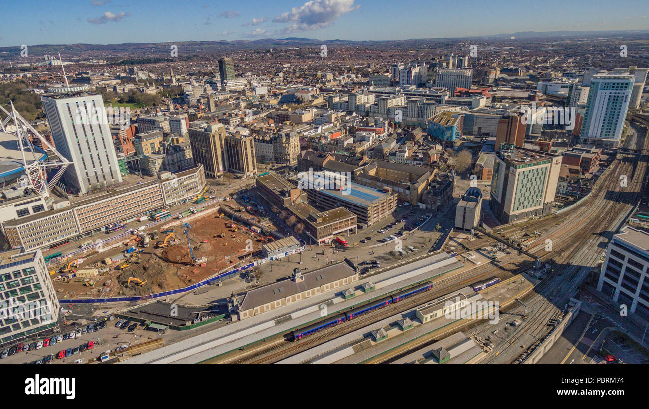 Central square cardiff aerial hi-res stock photography and images - Alamy