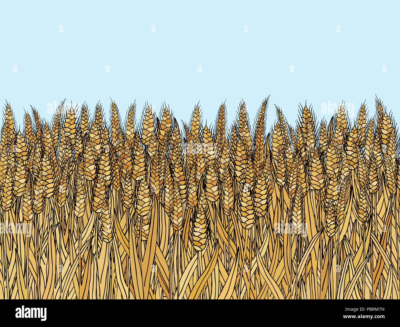 cartoon doodle wheat seamless pattern Stock Vector Image & Art - Alamy