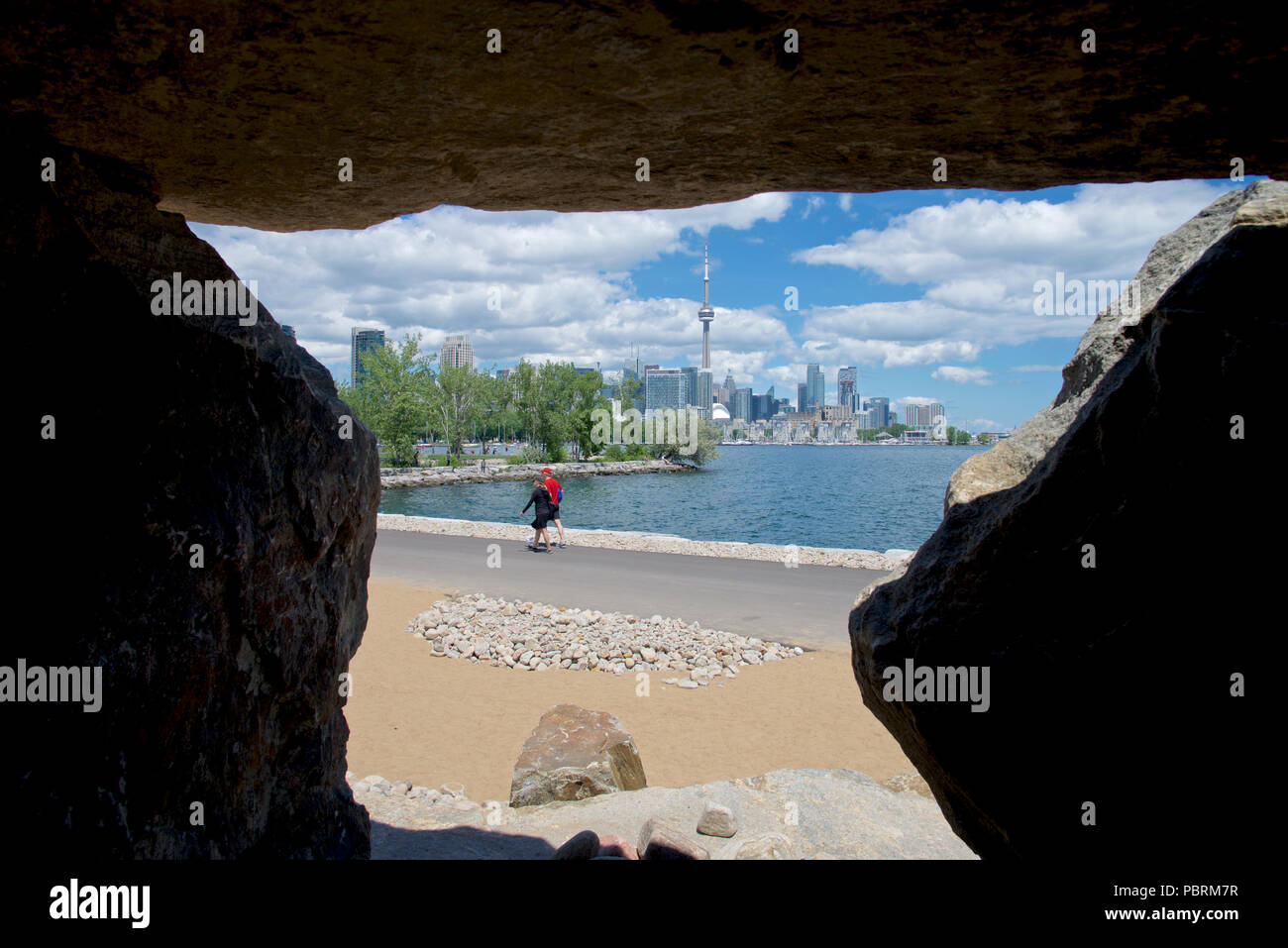 Toronto's skyline look through the rocks window Stock Photo - Alamy