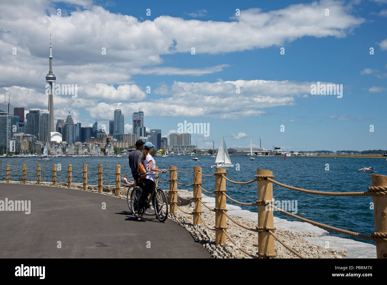 Cycling trails and great views of the city skyline (Toronto) across the ...