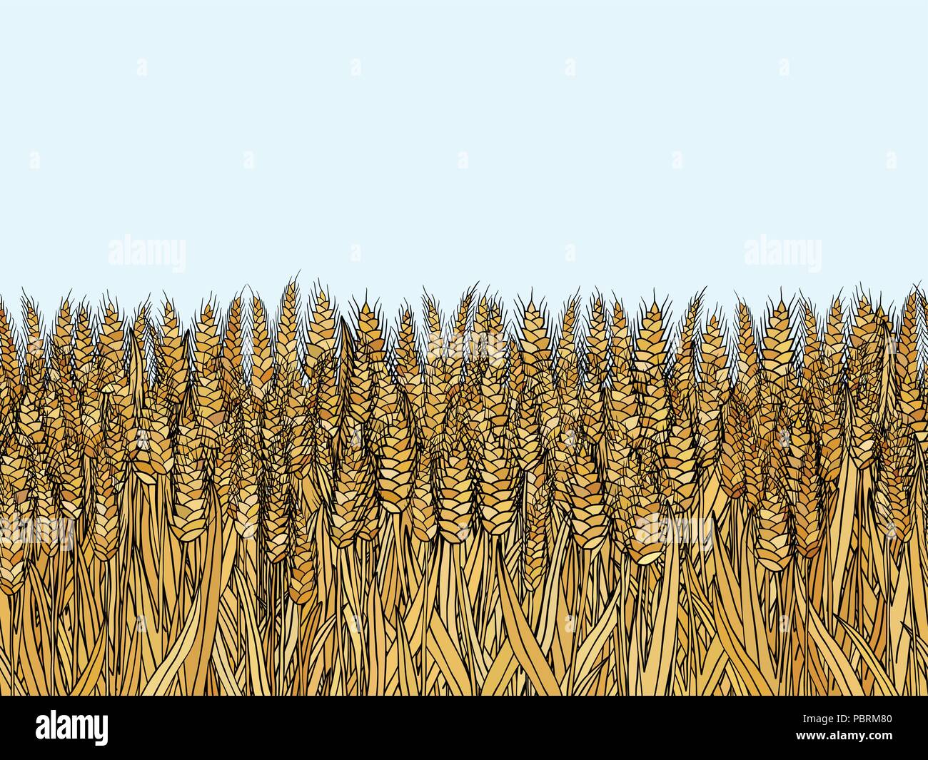 cartoon doodle wheat seamless pattern Stock Vector Image & Art - Alamy