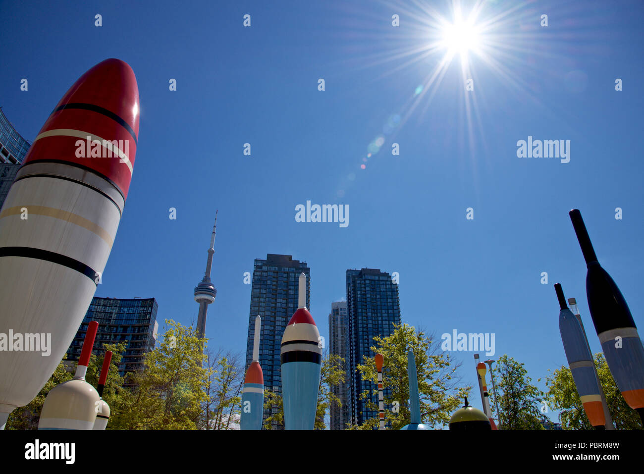 Toronto's skyline with urban architecture buildings and sculptures ...