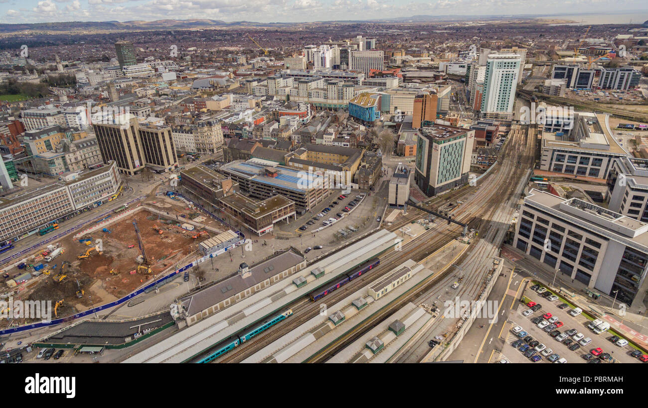 Central square cardiff aerial hi-res stock photography and images - Alamy