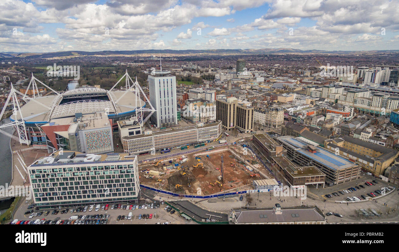 Central square cardiff aerial hi-res stock photography and images - Alamy