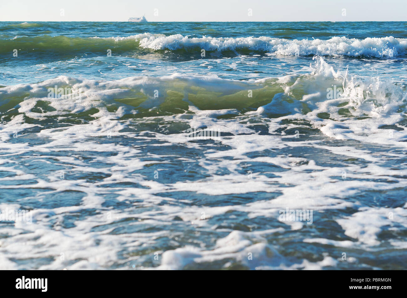 small sea wave, landscape the sky is the Baltic sea waves Stock Photo ...