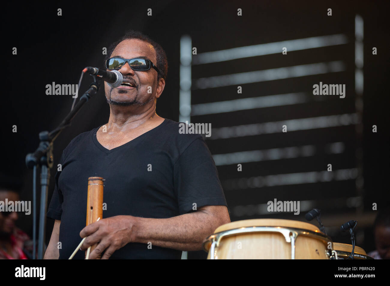 Bonga performing live on the 1st day of Rock in Rio Lisboa 2018 ...