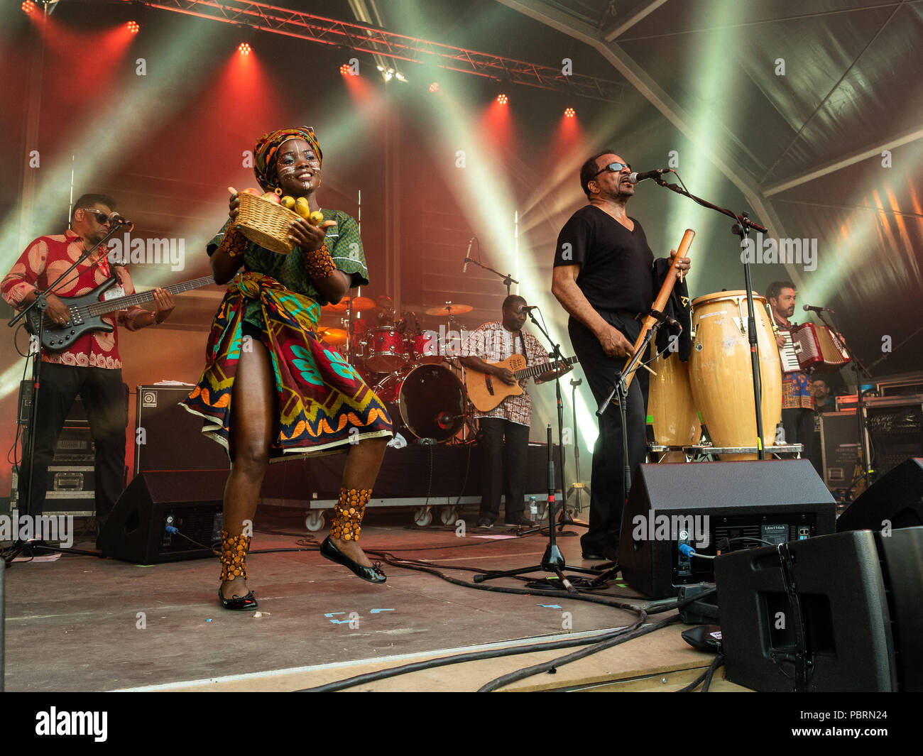 Bonga performing live on the 1st day of Rock in Rio Lisboa 2018 ...