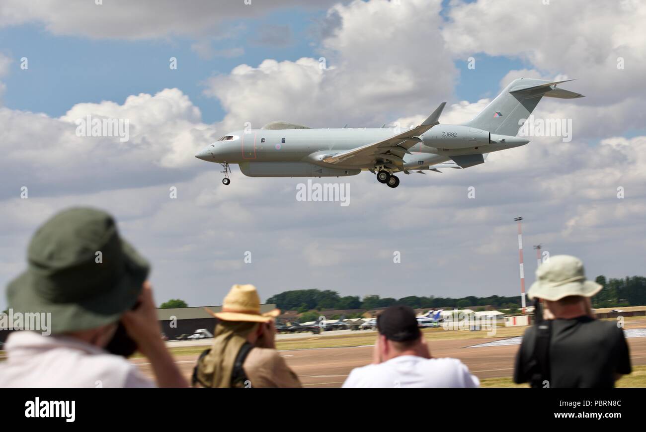Royal Air Force Raytheon Sentinel R1 surveillance aircraft arriving at ...
