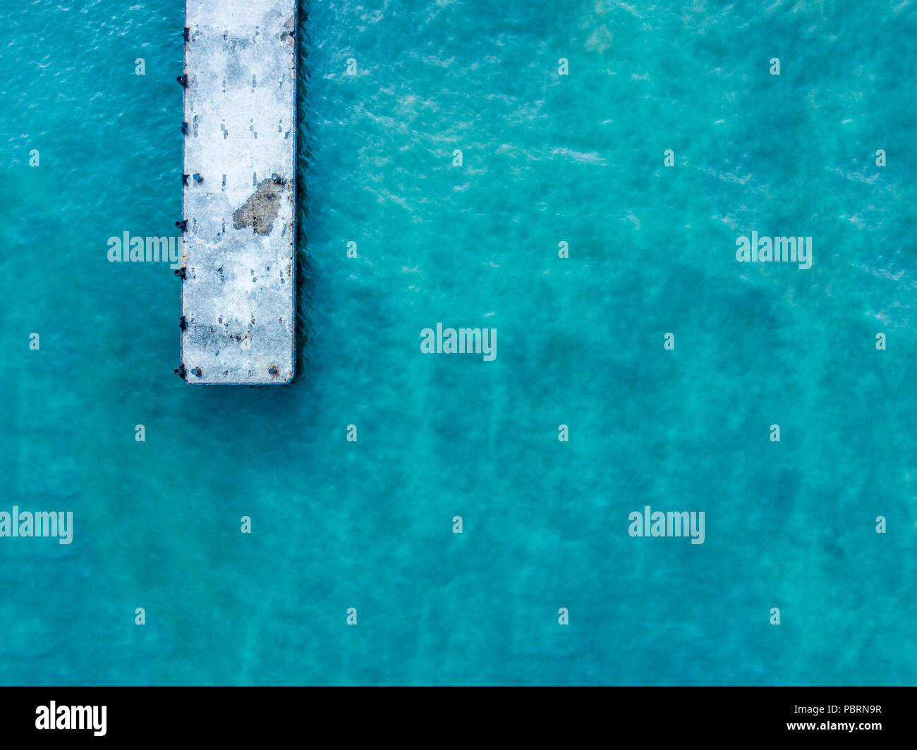 top view from above sea pier background design with copy space text ...