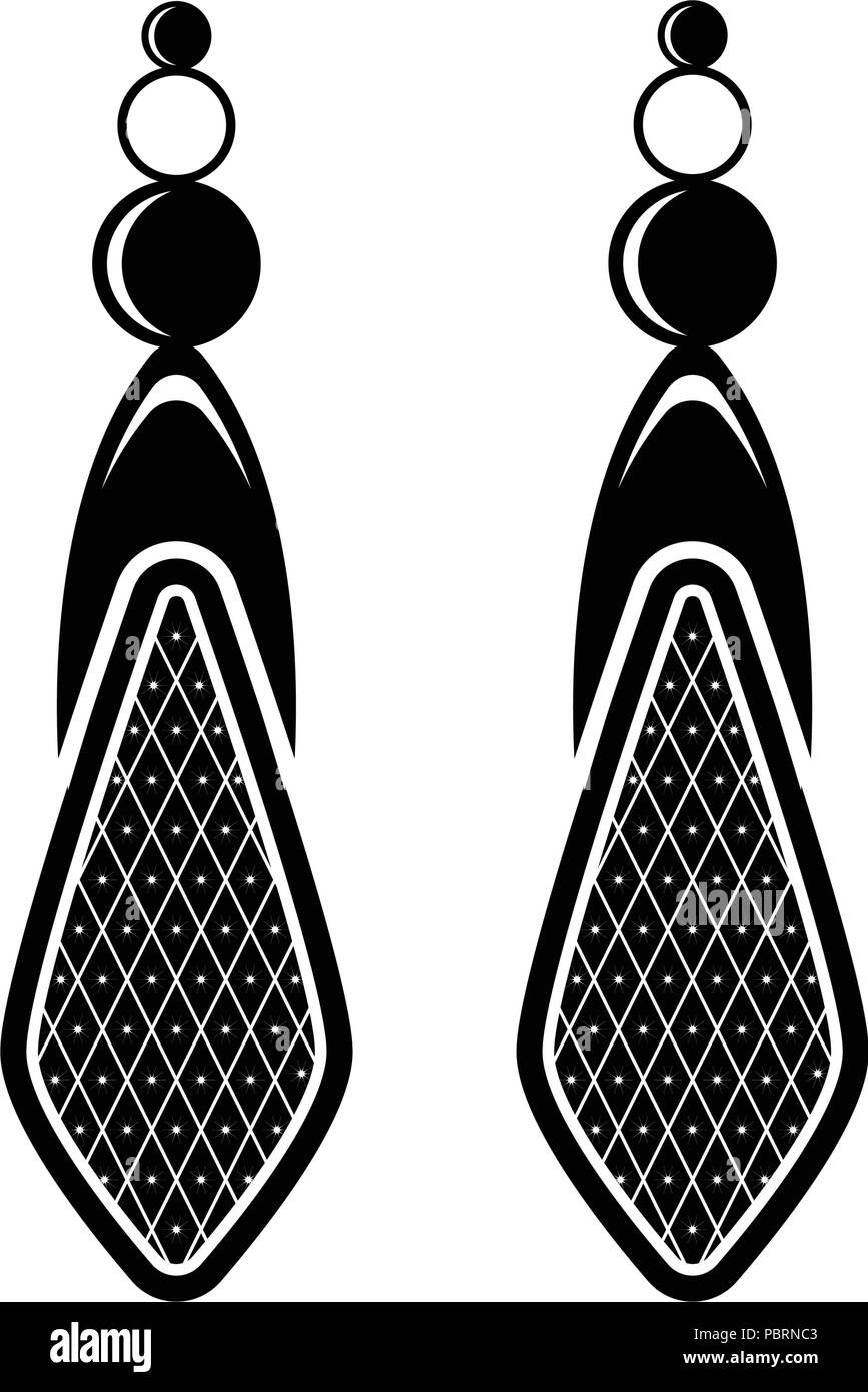 Pair diamond earrings Stock Vector Images - Alamy