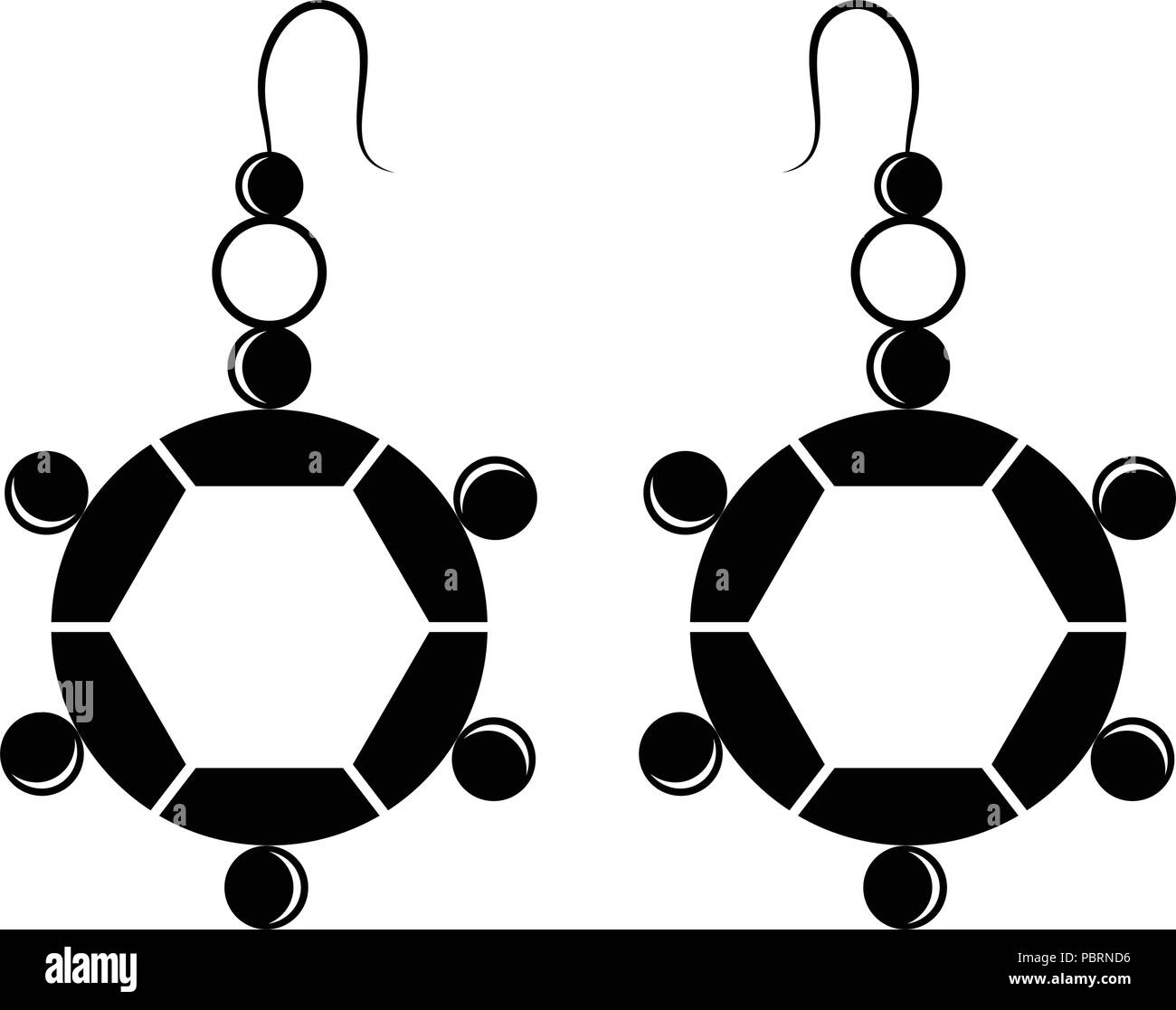 Pair diamond earrings Stock Vector Images - Alamy