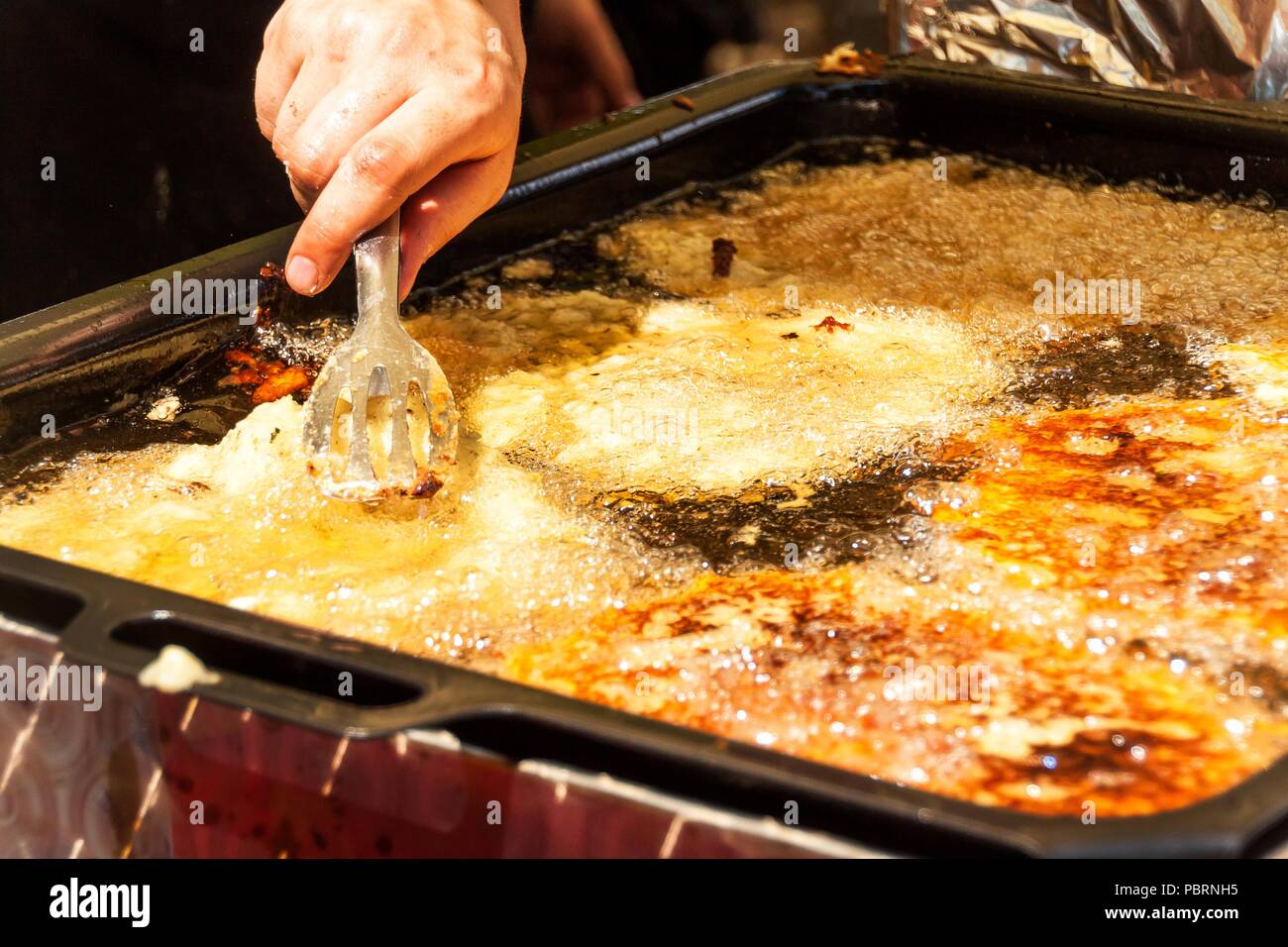 Process frying potato pancakes in hi-res stock photography and images ...