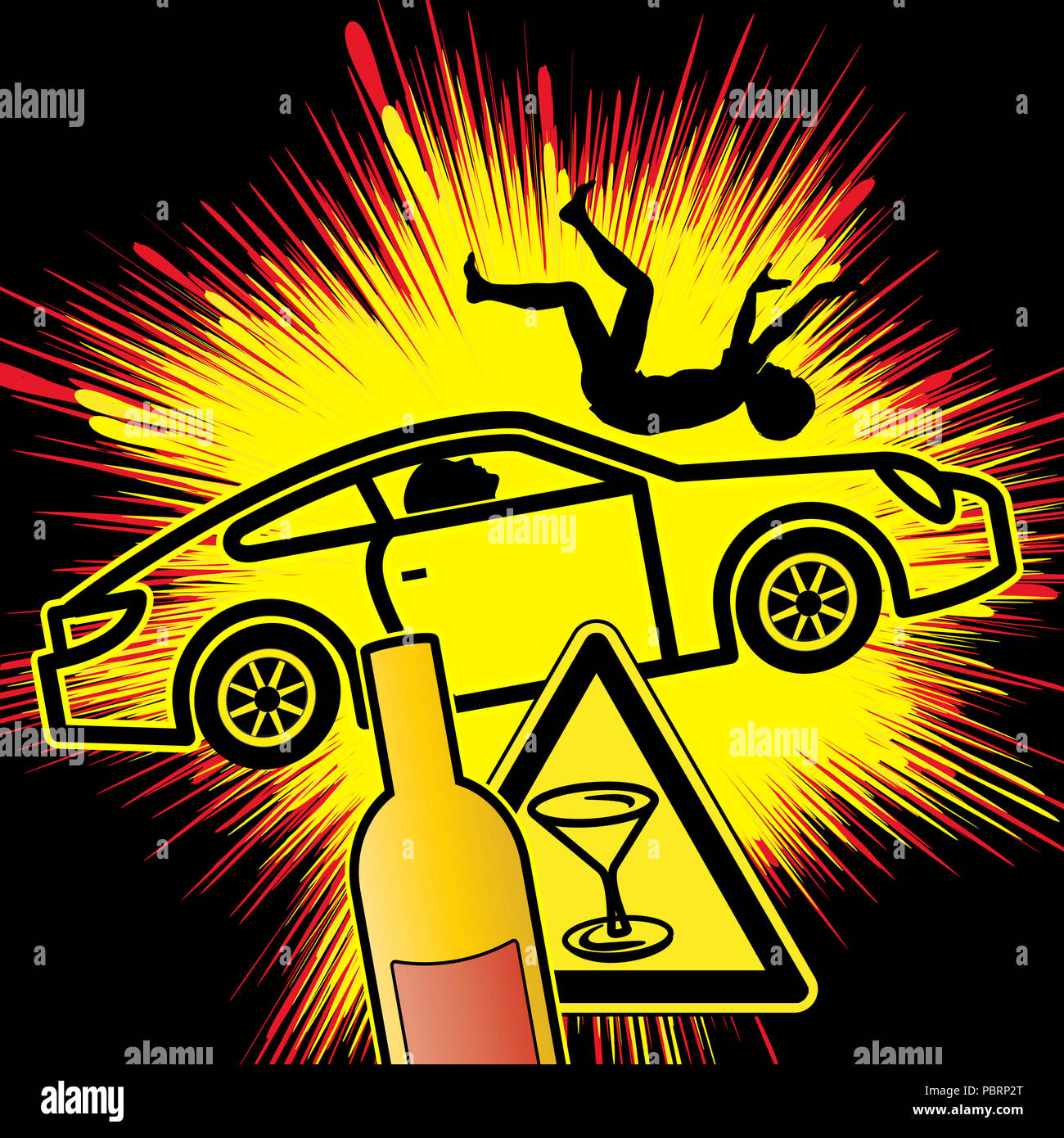 Alcohol related car accident with young casualty Stock Photo - Alamy