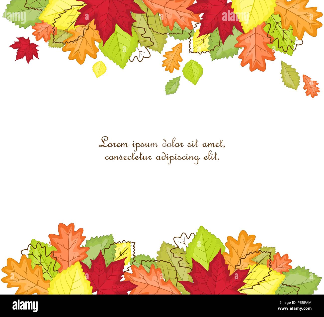 Vector illustration of autumn leaf in colors. Background of natural ...