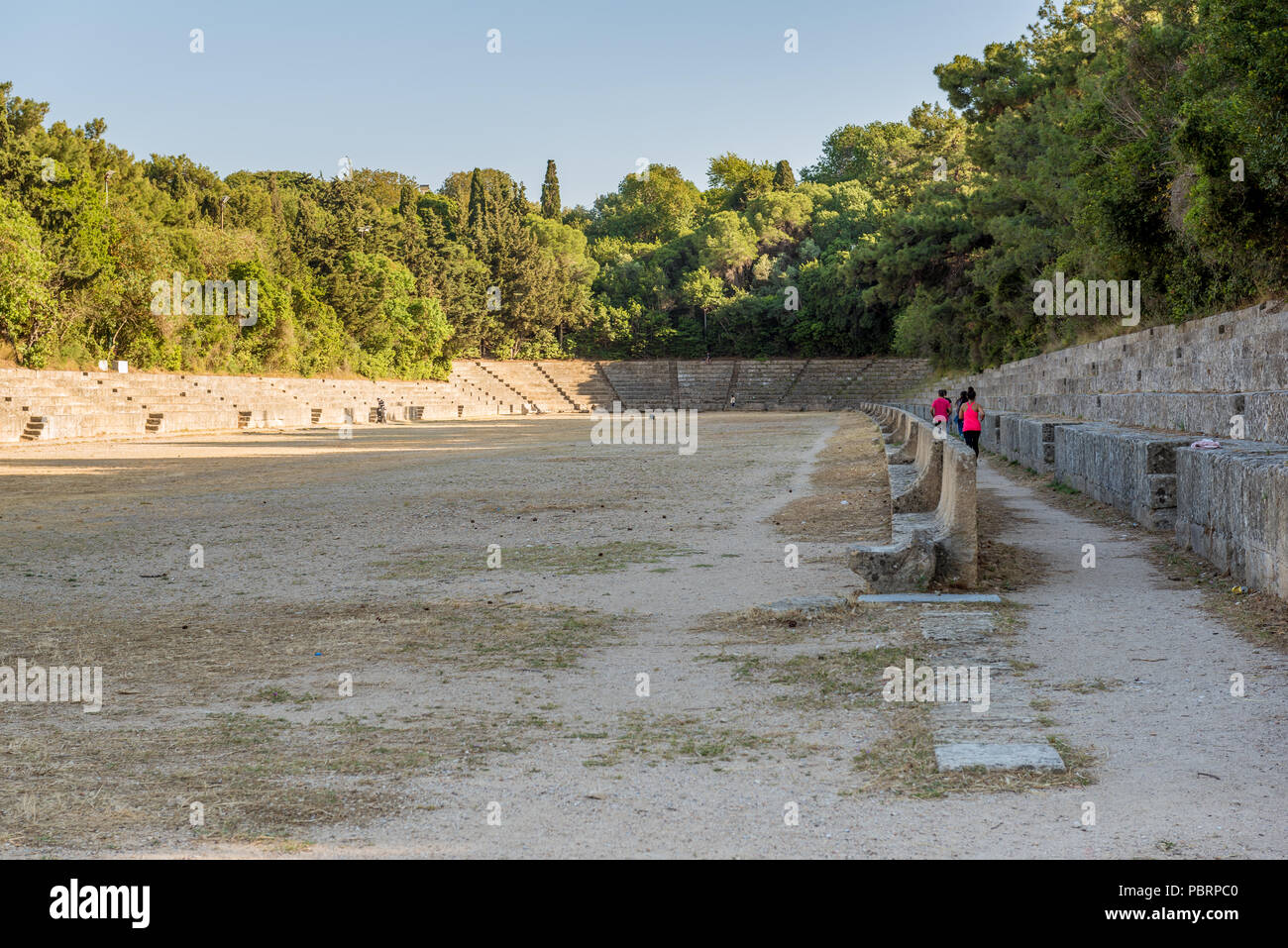 Ancient stadium, a sport place at Acropolis of Rhodes. Rhodes island ...