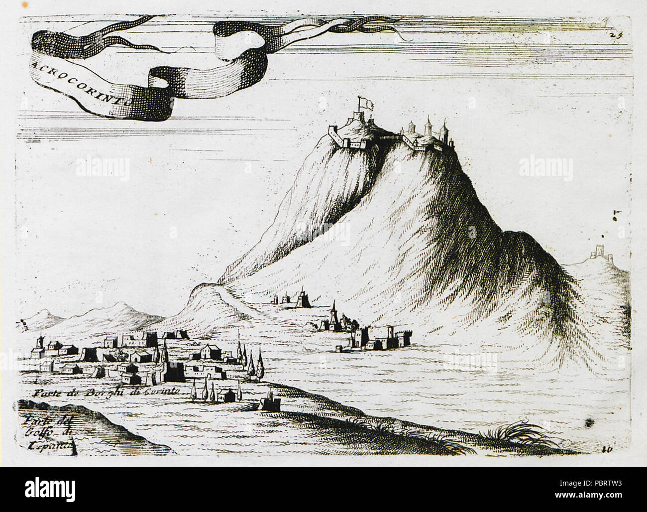 Acrocorinto - Coronelli Vincenzo Maria - 1708 Stock Photo - Alamy