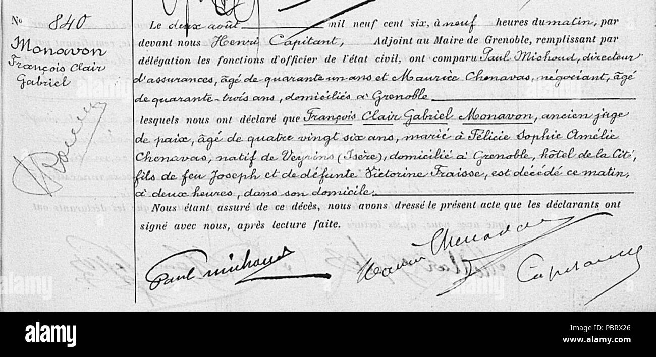 Acte de deces hi-res stock photography and images - Alamy