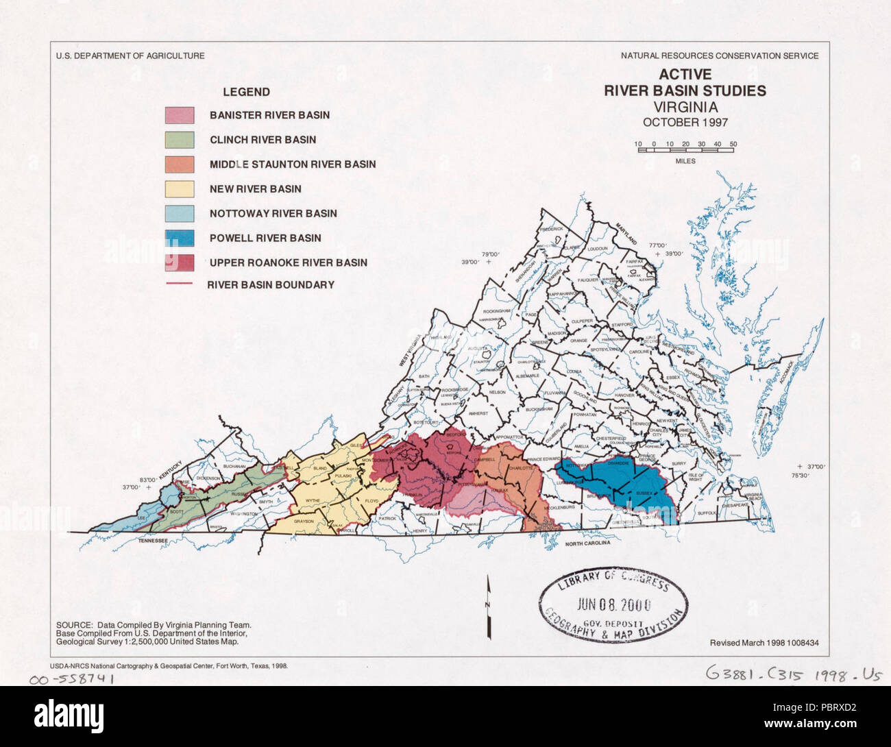 Active river basin studies, Virginia - October 1997 Stock Photo - Alamy