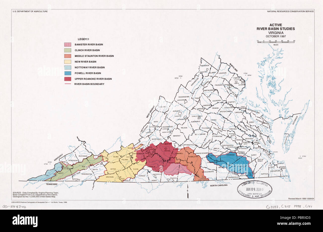 Active river basin studies, Virginia - October 1997 Stock Photo - Alamy