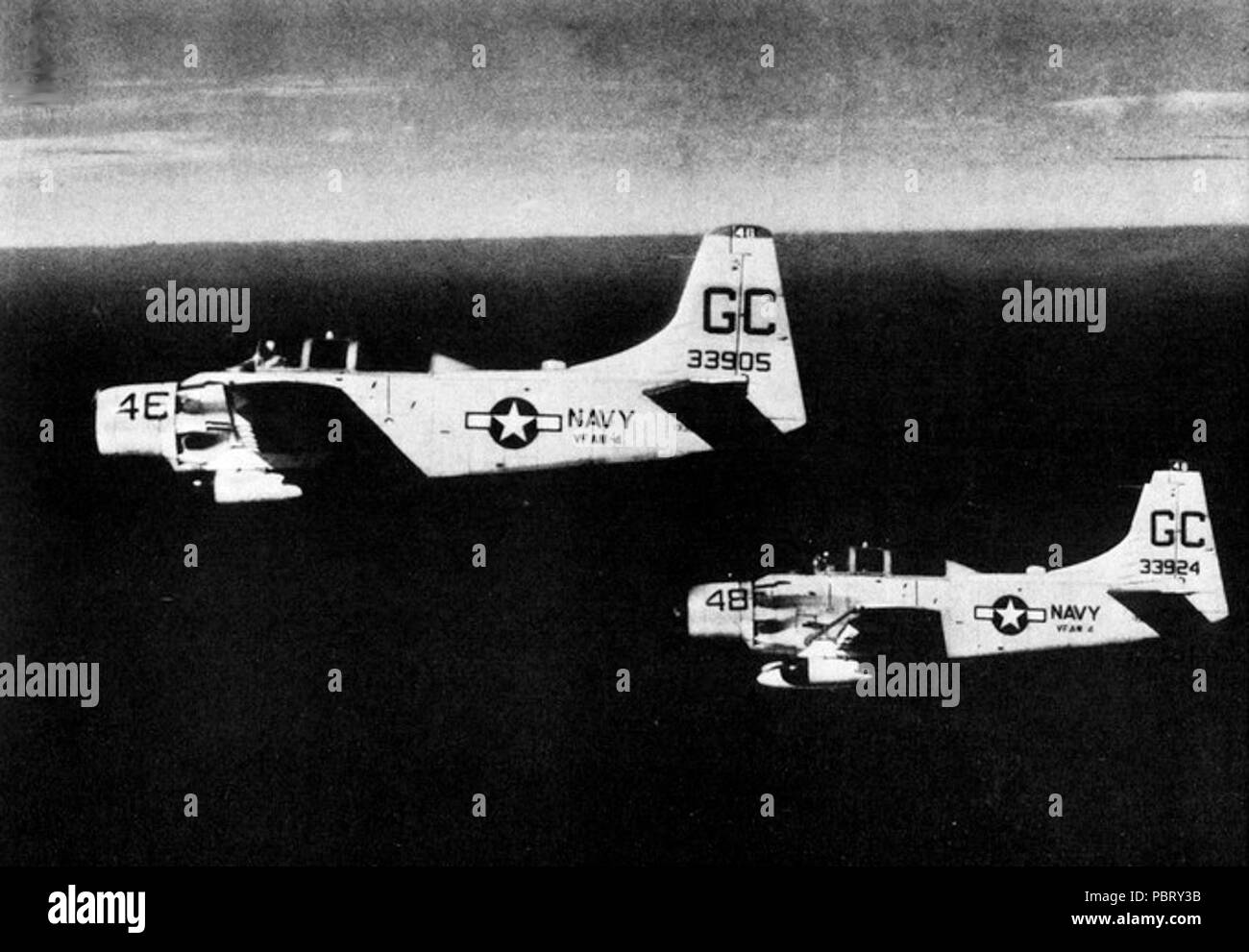 AD-5N Skyraiders VF(AW)-4 in flight 1957 Stock Photo - Alamy