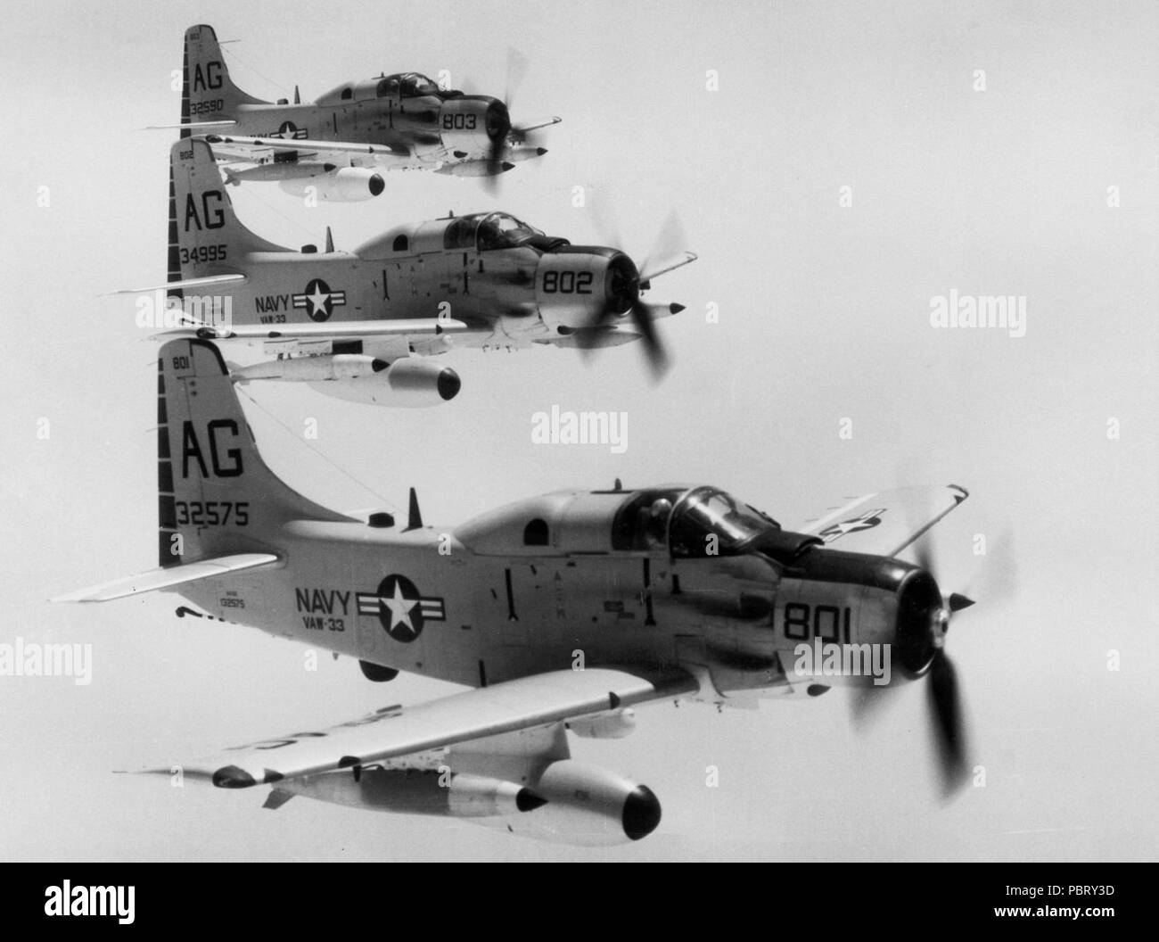 AD-5Qs VAW-33 in flight c1961 Stock Photo - Alamy