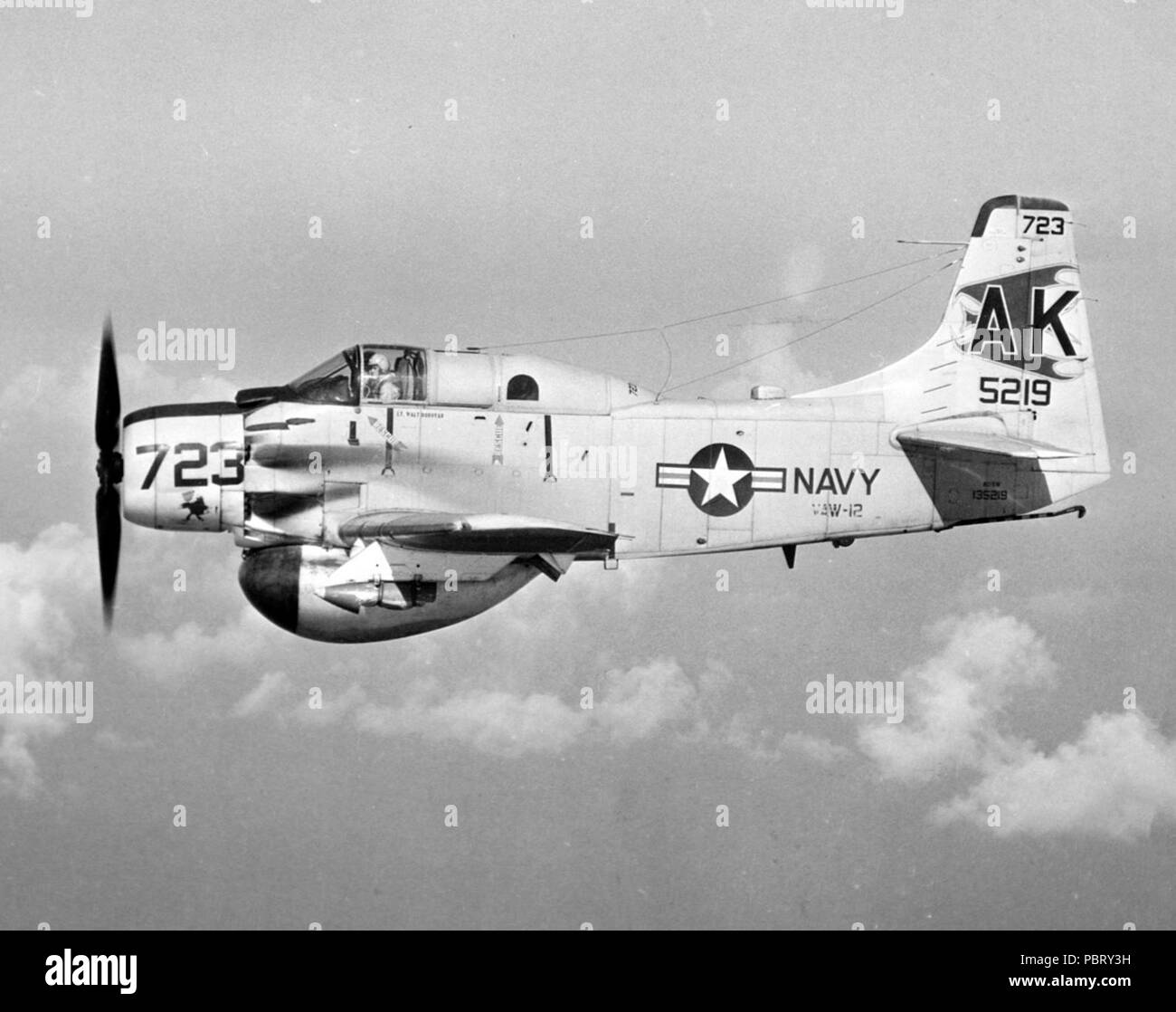 AD-5W of VAW-12 in flight c1958 Stock Photo - Alamy