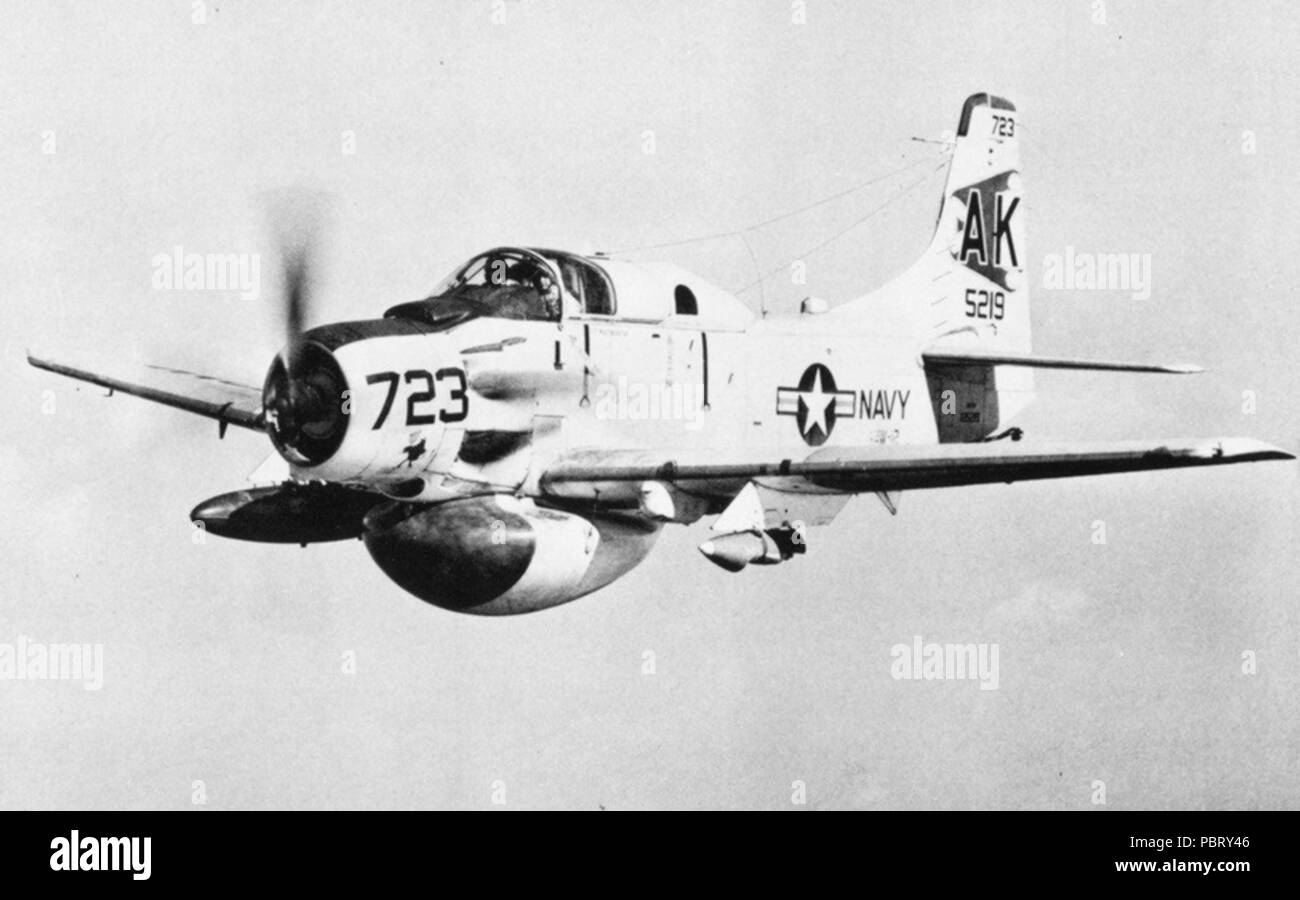 AD-5W Skyraider of VAW-12 in flight c1958 Stock Photo - Alamy