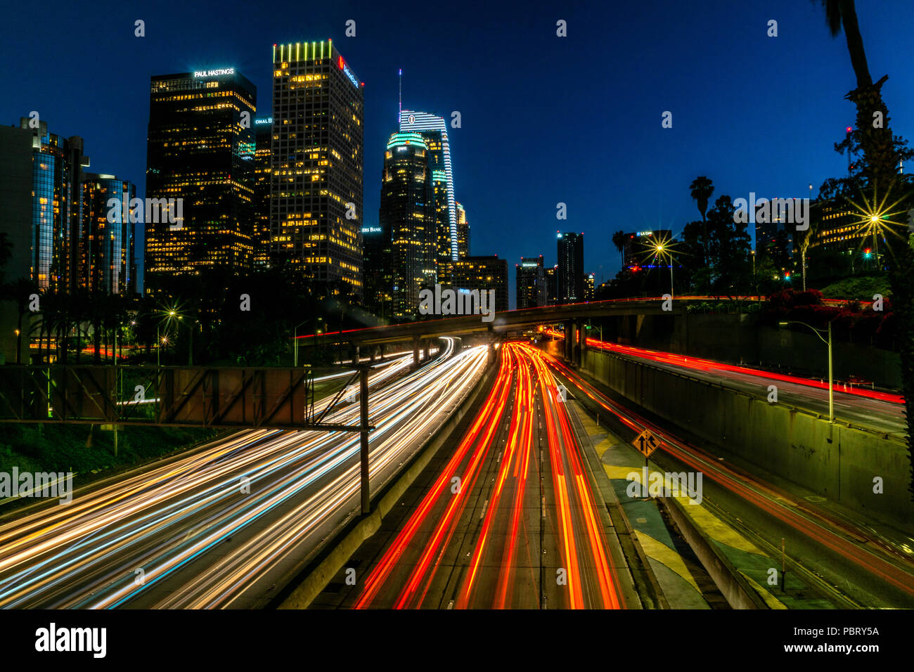 Streaking car lights on road hi-res stock photography and images - Alamy
