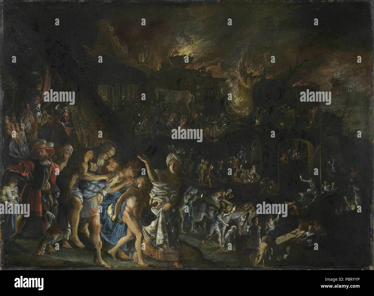 Adam Elsheimer - The Burning of Troy - WGA7505 Stock Photo - Alamy