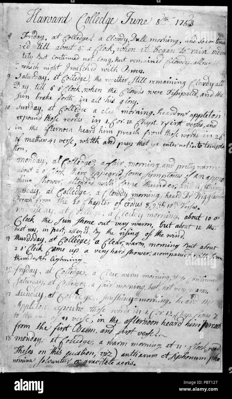 Adams diary 1 Stock Photo - Alamy