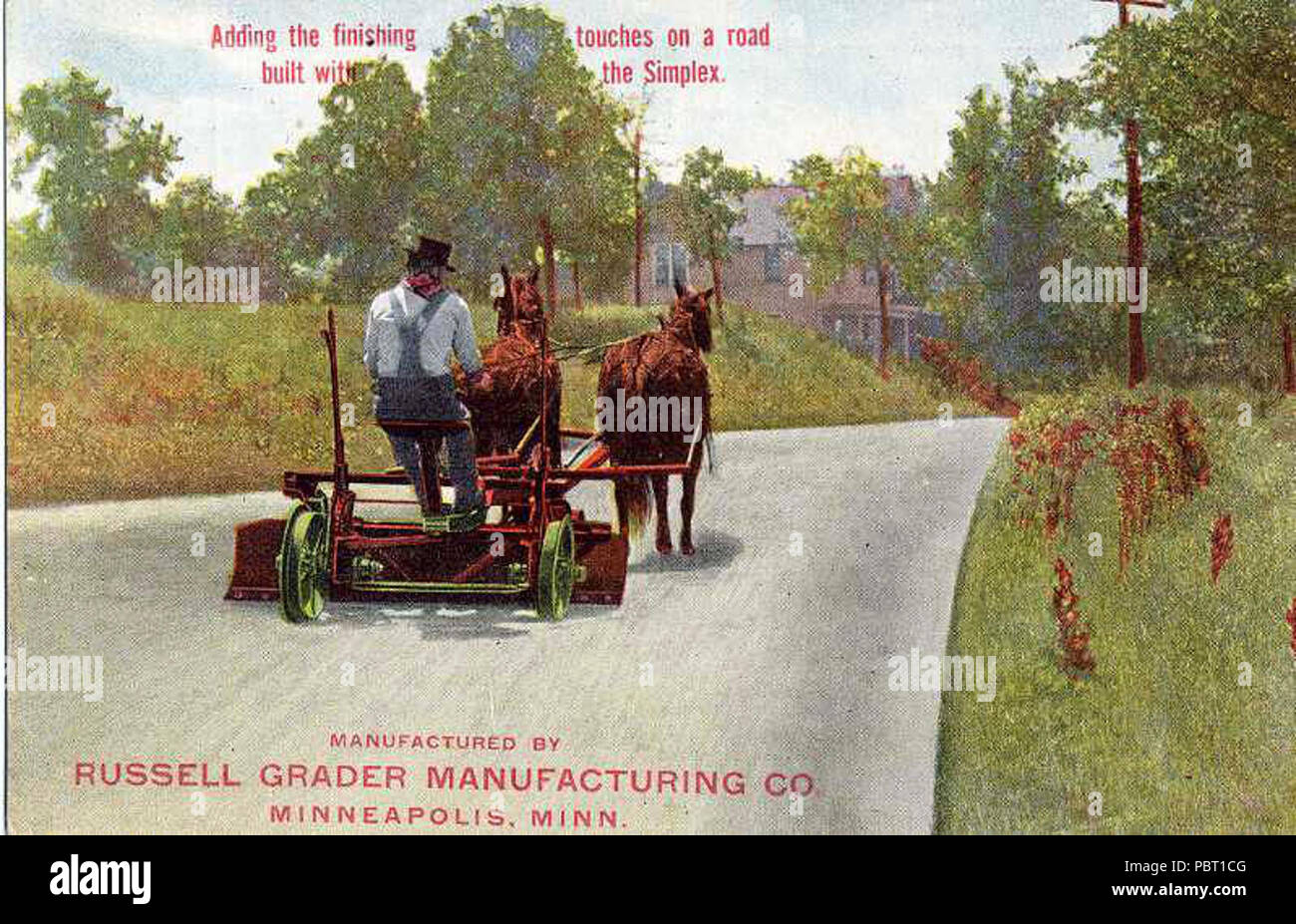 Adding the finishing touches on a road built with simplex Russell ...