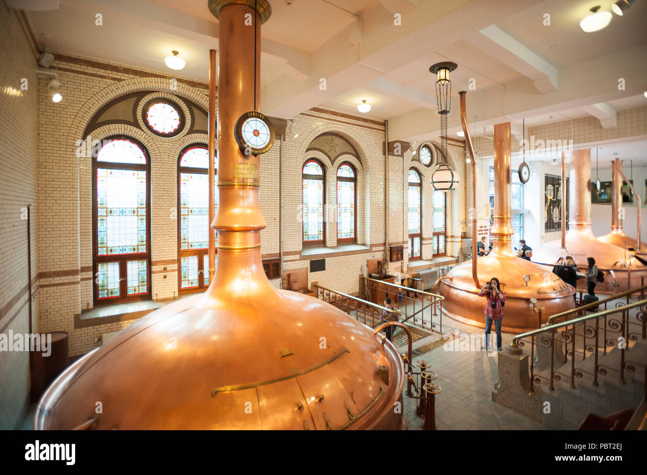 AMSTERDAM, NETHERLANDS - JUN 3, 2015: Interior of the Heineken ...