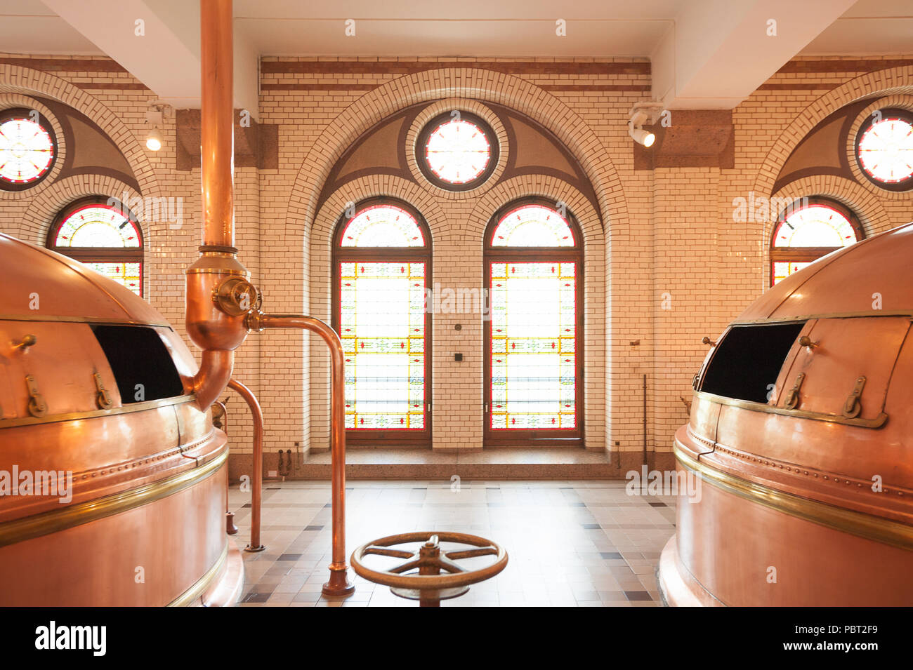 AMSTERDAM, NETHERLANDS - JUN 3, 2015: Interior of the Heineken ...