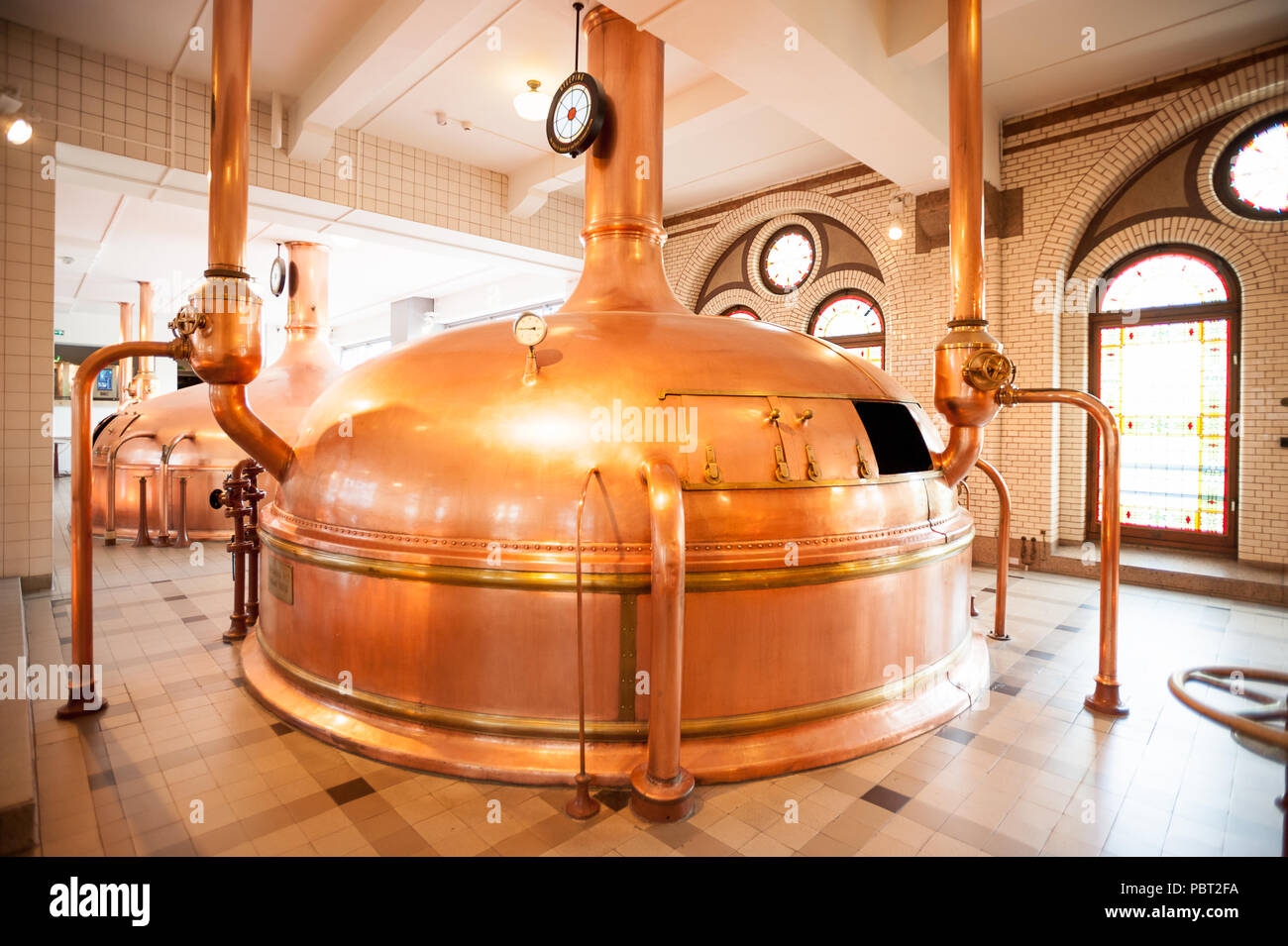 AMSTERDAM, NETHERLANDS - JUN 3, 2015: Interior of the Heineken ...