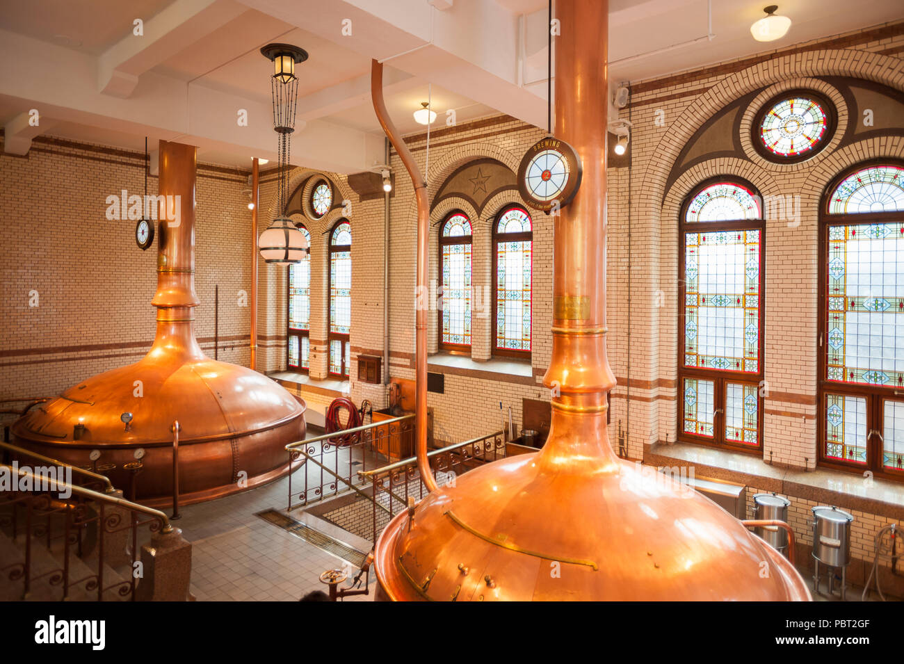 AMSTERDAM, NETHERLANDS - JUN 3, 2015: Interior of the Heineken ...