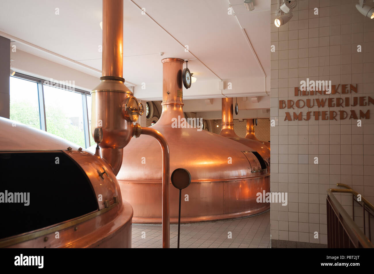 AMSTERDAM, NETHERLANDS - JUN 3, 2015: Interior of the Heineken ...